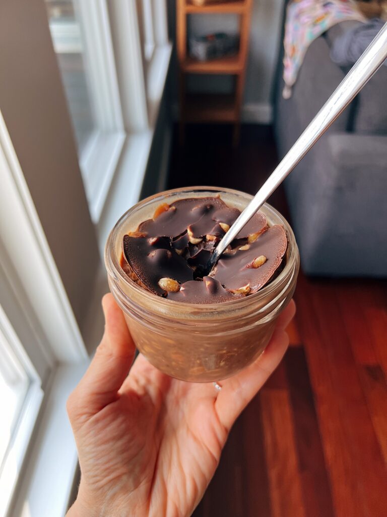 Chocolate Magic Shell Overnight Oats